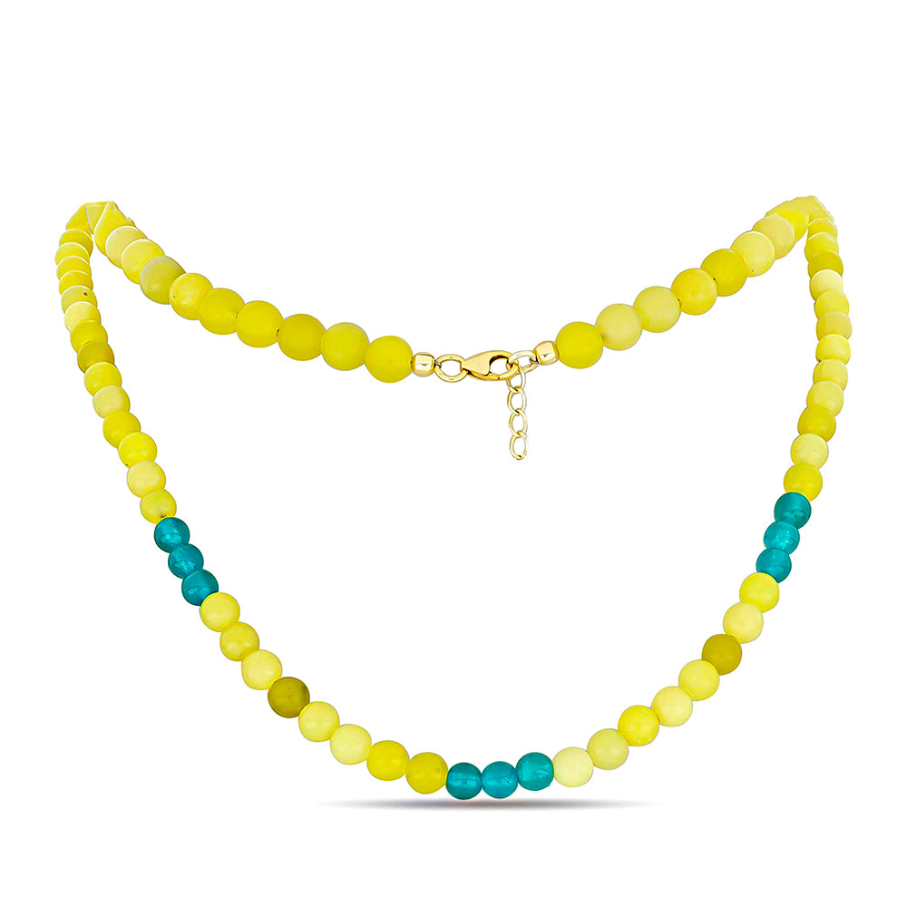 Hopeakorut – Kullattu hopeaKaulakoru Keltaisella Serpentiinillä ja ...